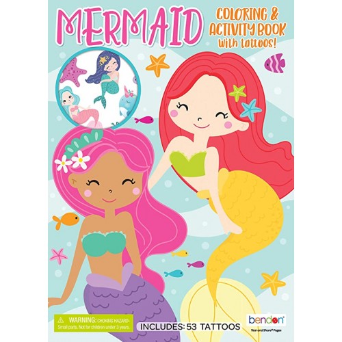 Mermaid Coloring and Activity Book with Tattoos