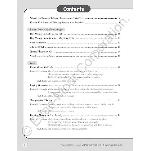 Financial Literacy Lessons & Activities, Grade 1