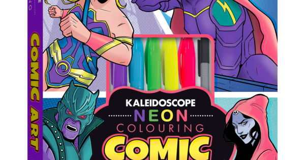 Kaleidoscope Neon Colouring Kit: Comic Art