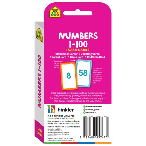 School Zone Numbers 1-100 Flash Cards