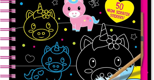 Neon Scratch Art Unicorns