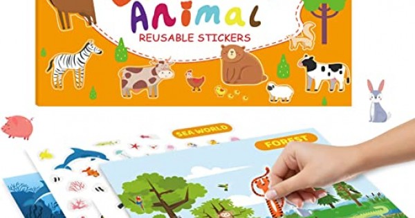 Reusable Sticker Book Pads Activity Set 1 : Discover Animals