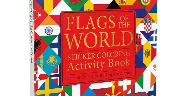 Flags of the World - Sticker Coloring Activity Book For Children